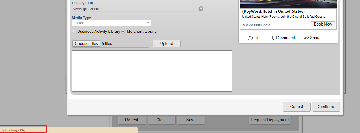[AML-4797] Loading indicator should show after uploading images to merchant library - Admax Local